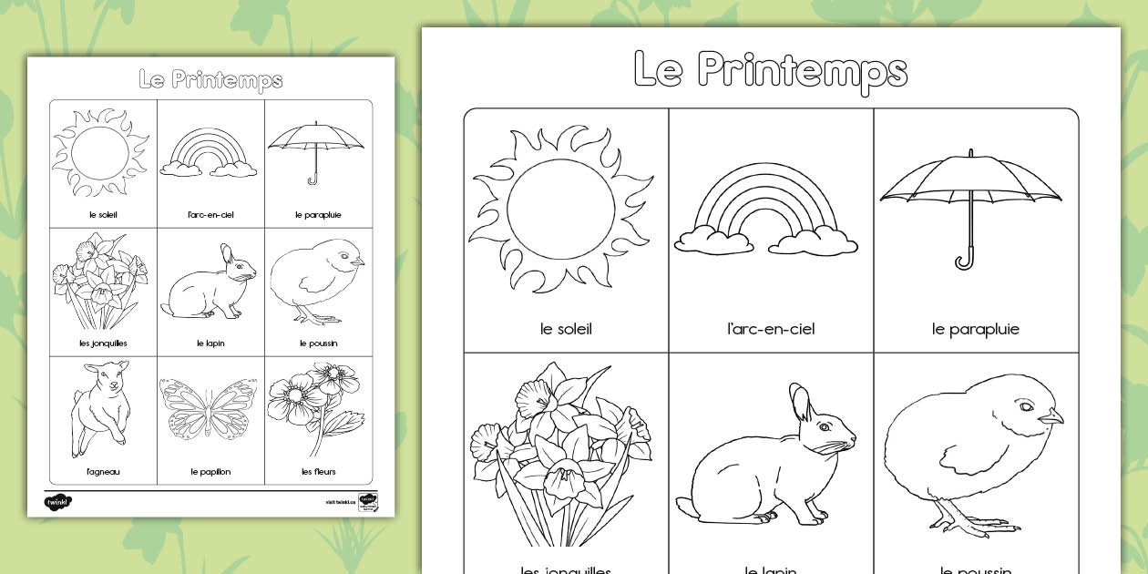 Coloriage : Le printemps - Twinkl Canada (teacher made)