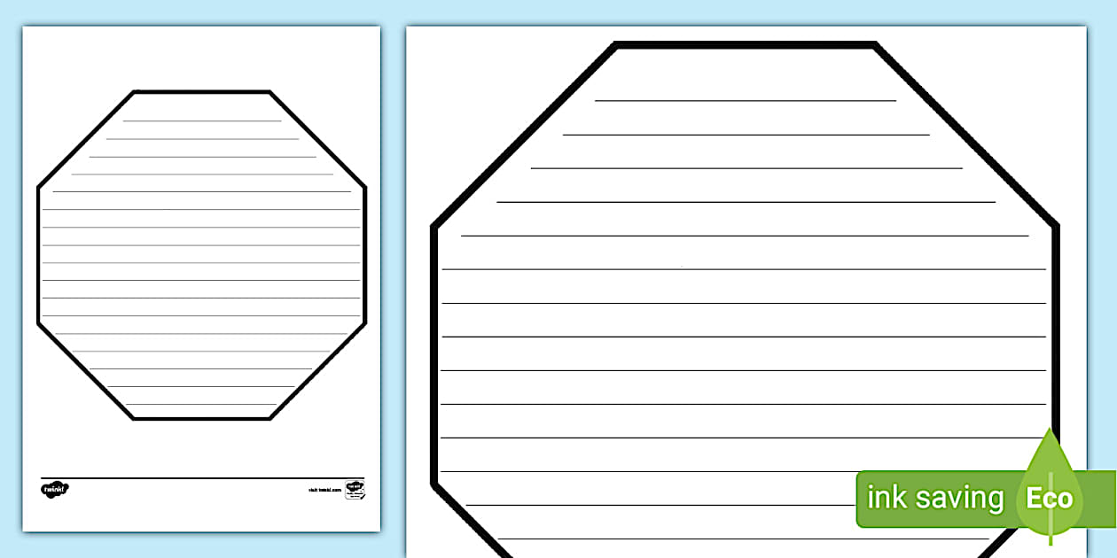 Octagon Writing Template (teacher made) - Twinkl
