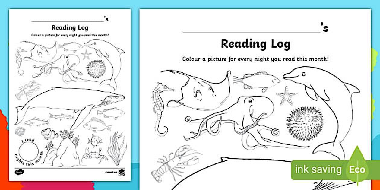 Under The Sea Themed Colour In Reading Log (teacher made)
