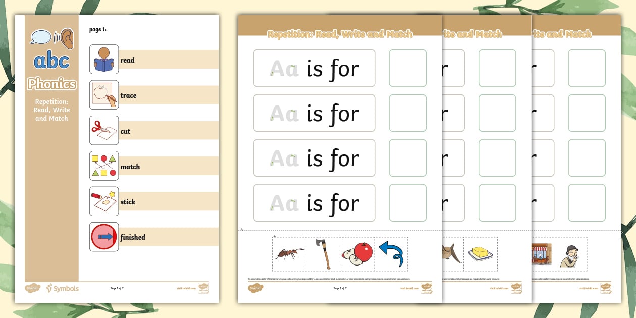 SEND Structured Steps Repetition Read, write and match a,b,c,d,e, f,g