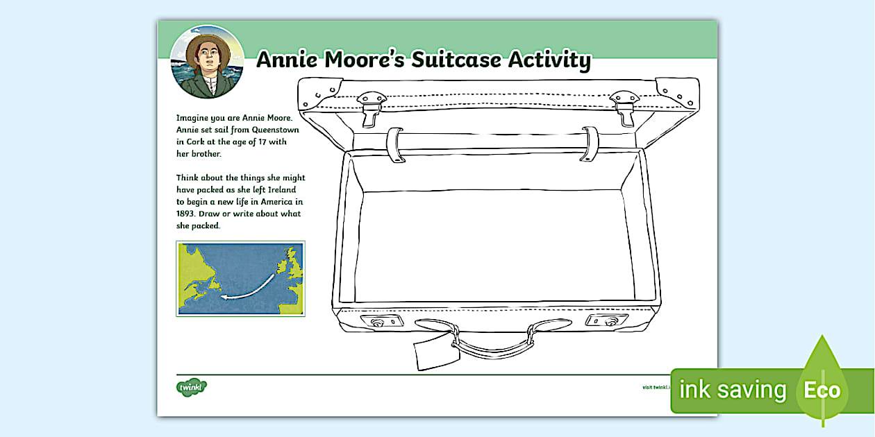 Annie Moore's Suitcase Activity 5th and 6th Class - Twinkl