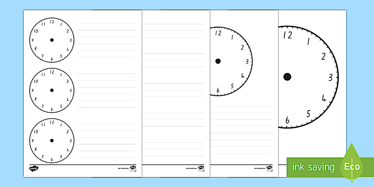 Blank Clock Templates - Twinkl