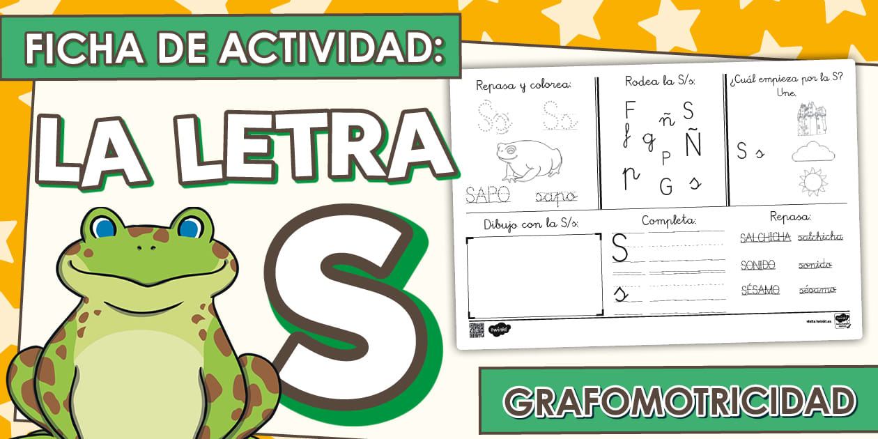 Ficha de actividad: La letra S - Grafomotricidad