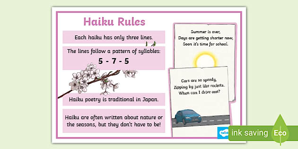 Haiku Rules Poster (teacher made) - Twinkl