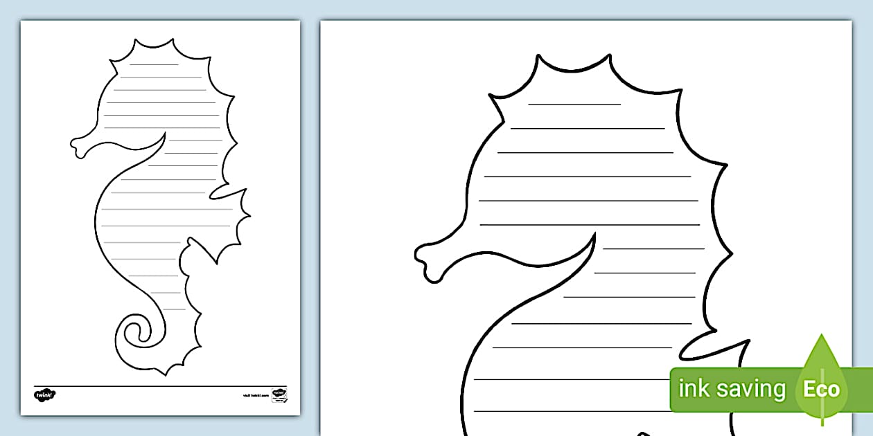 Seahorse Writing Template (teacher made) - Twinkl