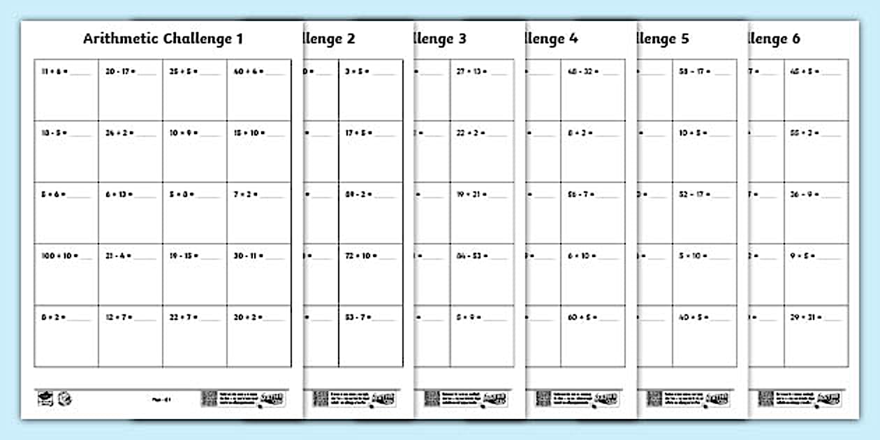 👉 Year 2 Arithmetic Challenge Pack, Year 2 Arithmetic