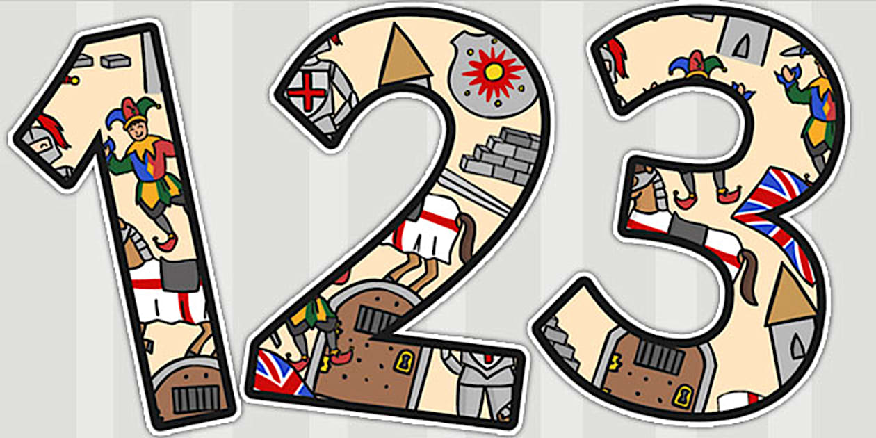 Castles and Knights Themed Display Numbers (teacher made)