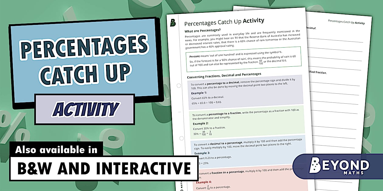 Percentages Catch Up Activity