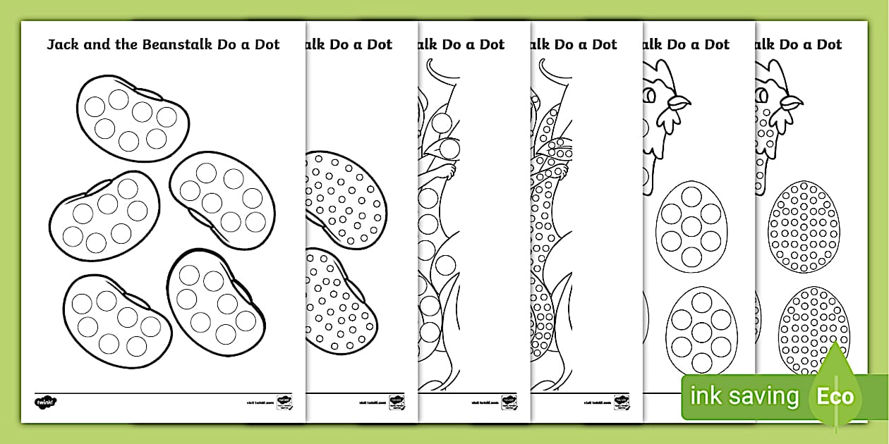 Jack and the Beanstalk Do a Dot Activity Fine Motor Skills