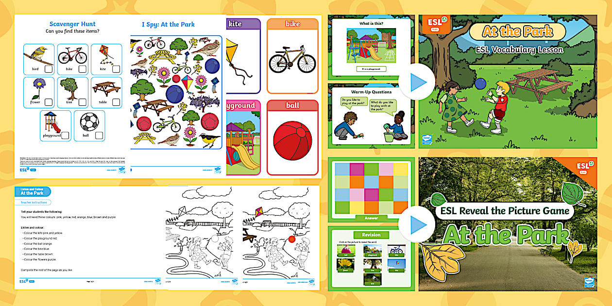 At the Park - Inglese per l'Estate (teacher made) - Twinkl