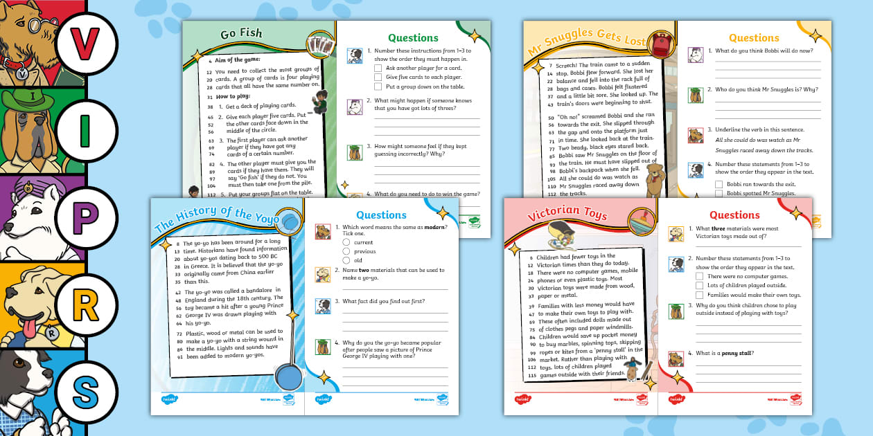 KS1 60-Second Reads: Toys and Games Activity Pack - Twinkl
