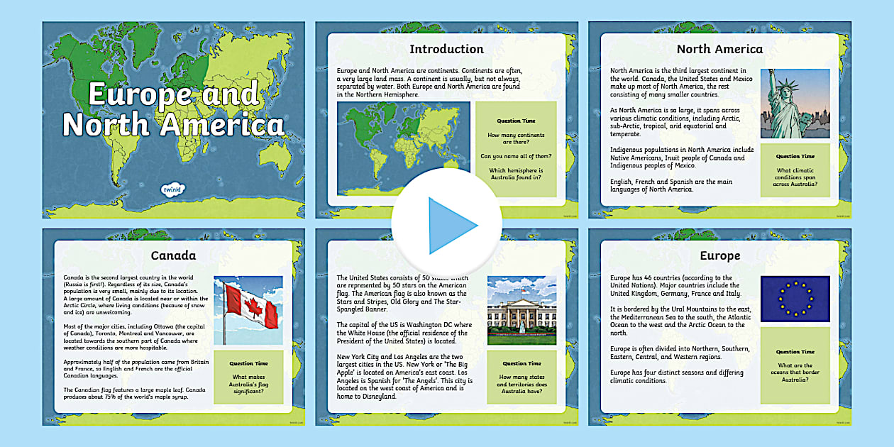 Europe and North America PowerPoint