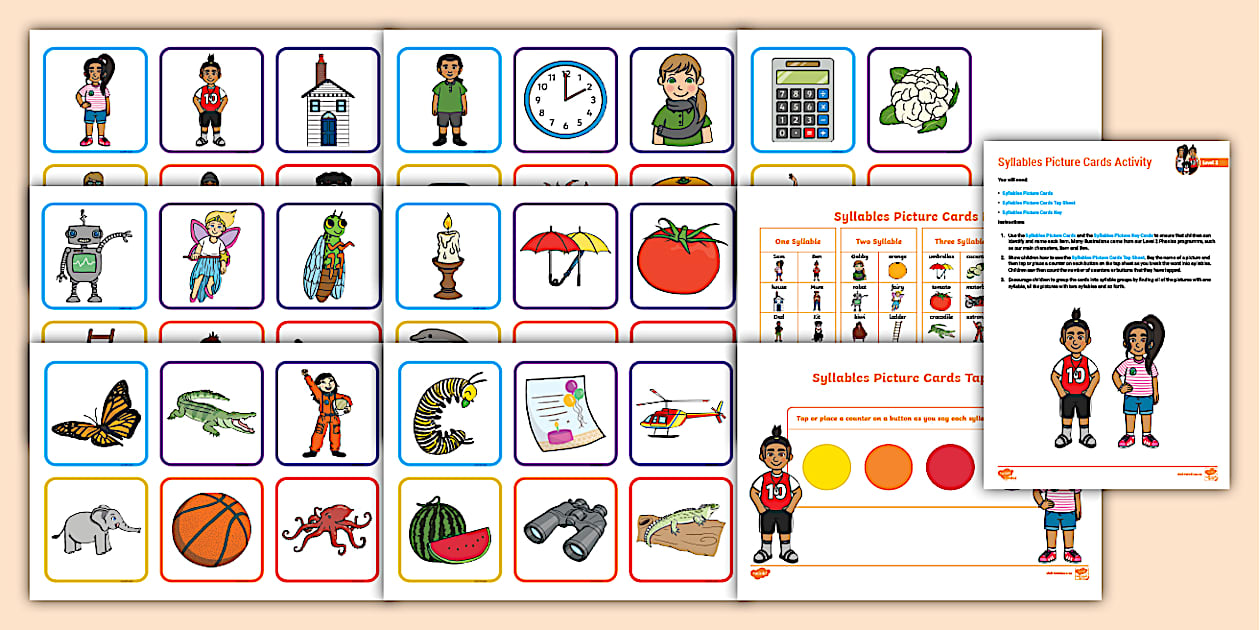 Syllables Picture Cards Activity