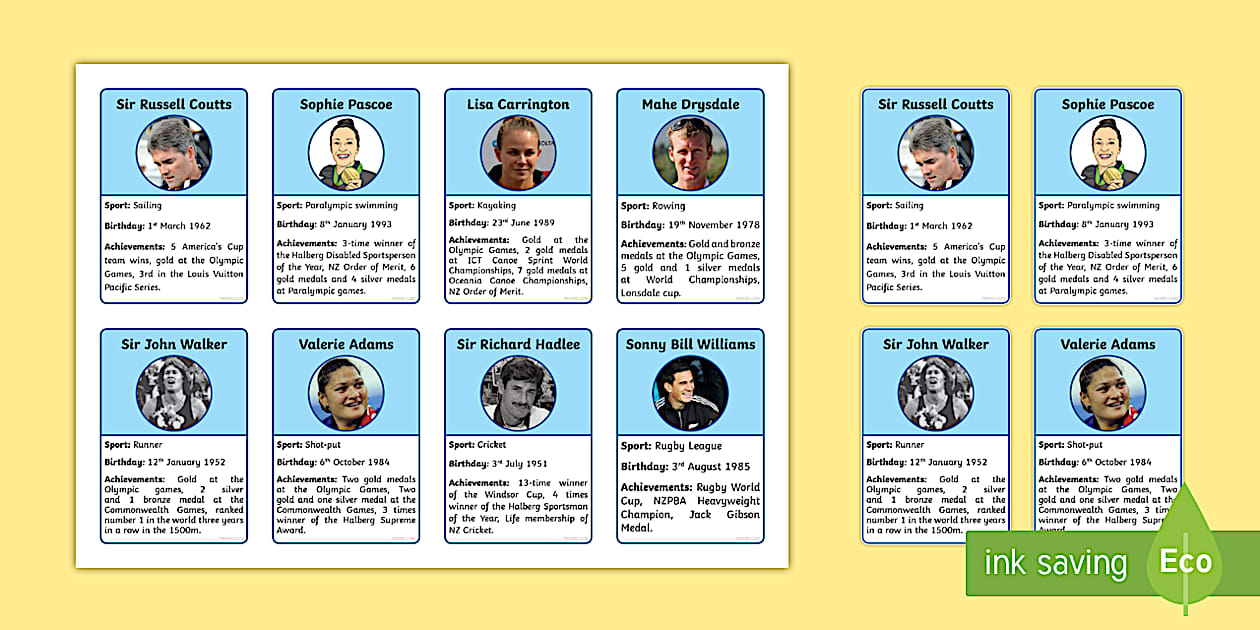 New Zealand Sports Heroes Cards (teacher made) - Twinkl
