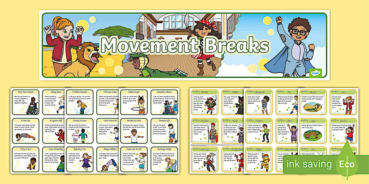 KS1 Movement Breaks Cards - Move PE (teacher made) - Twinkl