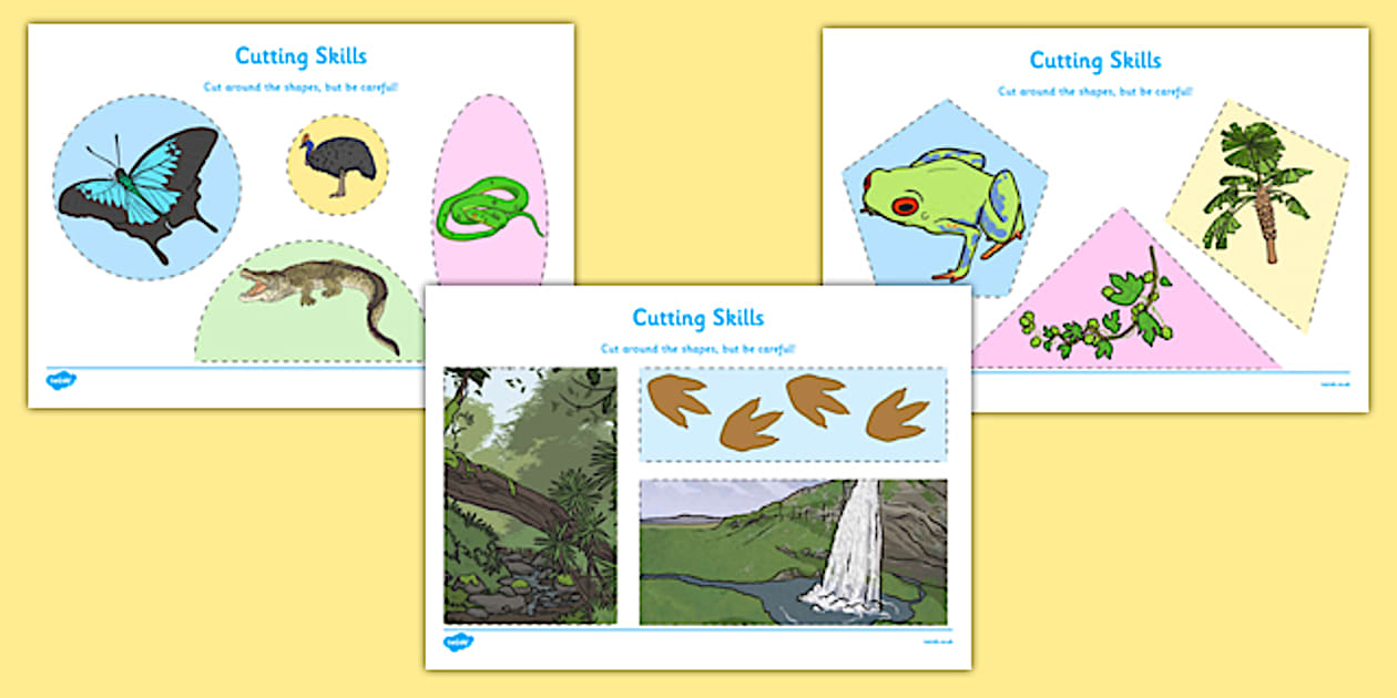 Black and White Australian Tropical Rainforest Habitat Cutting Skills