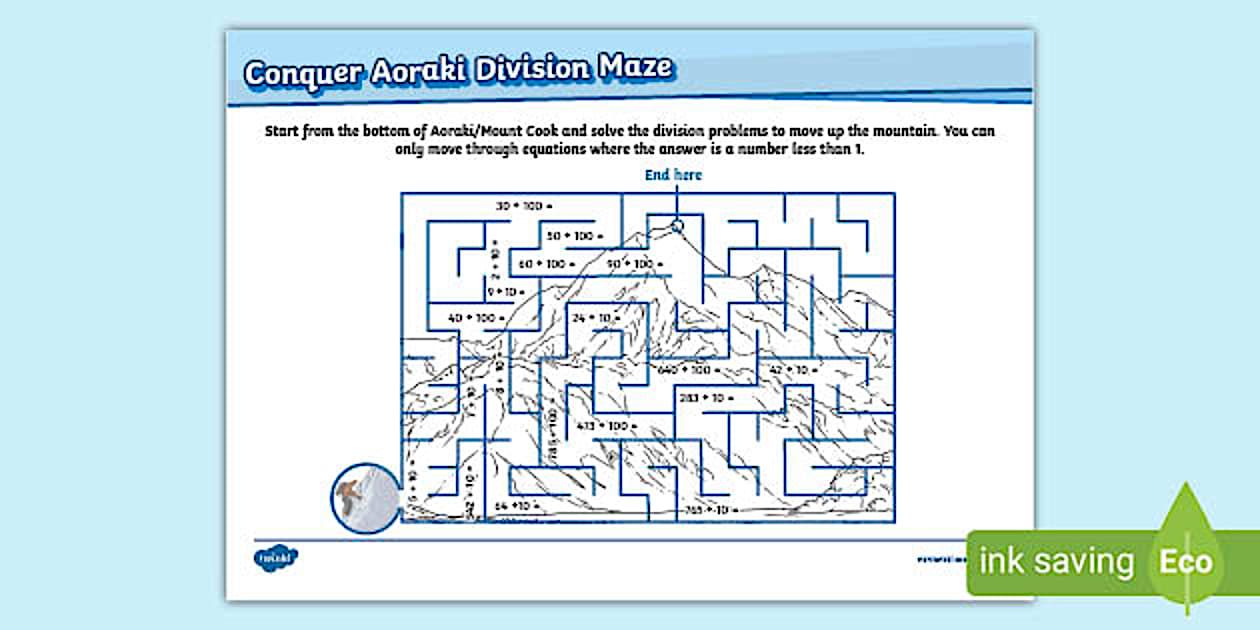 Conquer Aoraki Division Maze (teacher made) - Twinkl