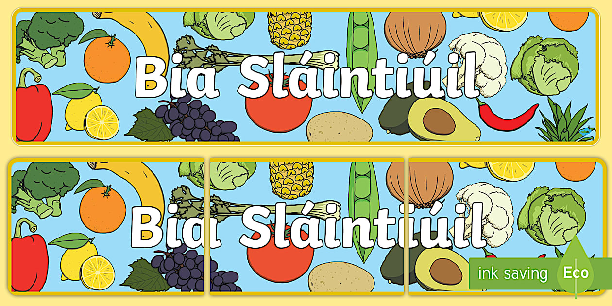 Healthy Eating Display Banner Gaeilge (Hecho por educadores)