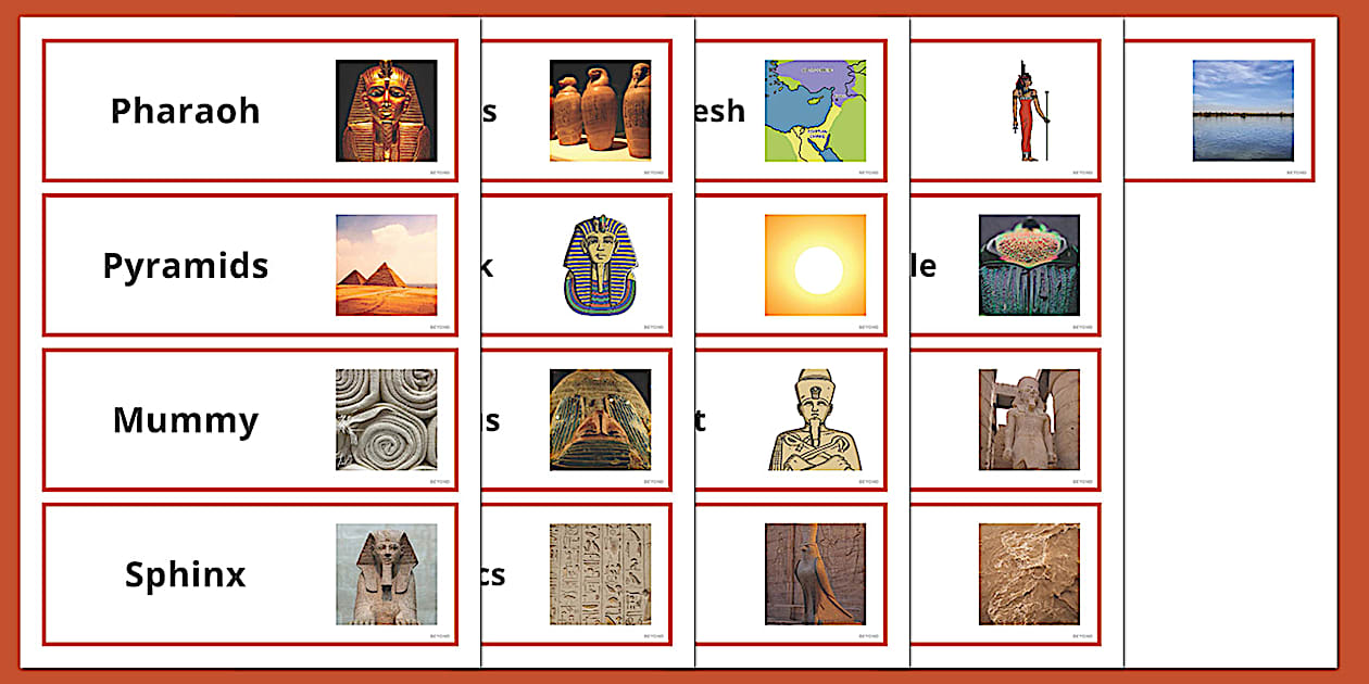 Ancient Egypt Word Cards (teacher made) - Twinkl