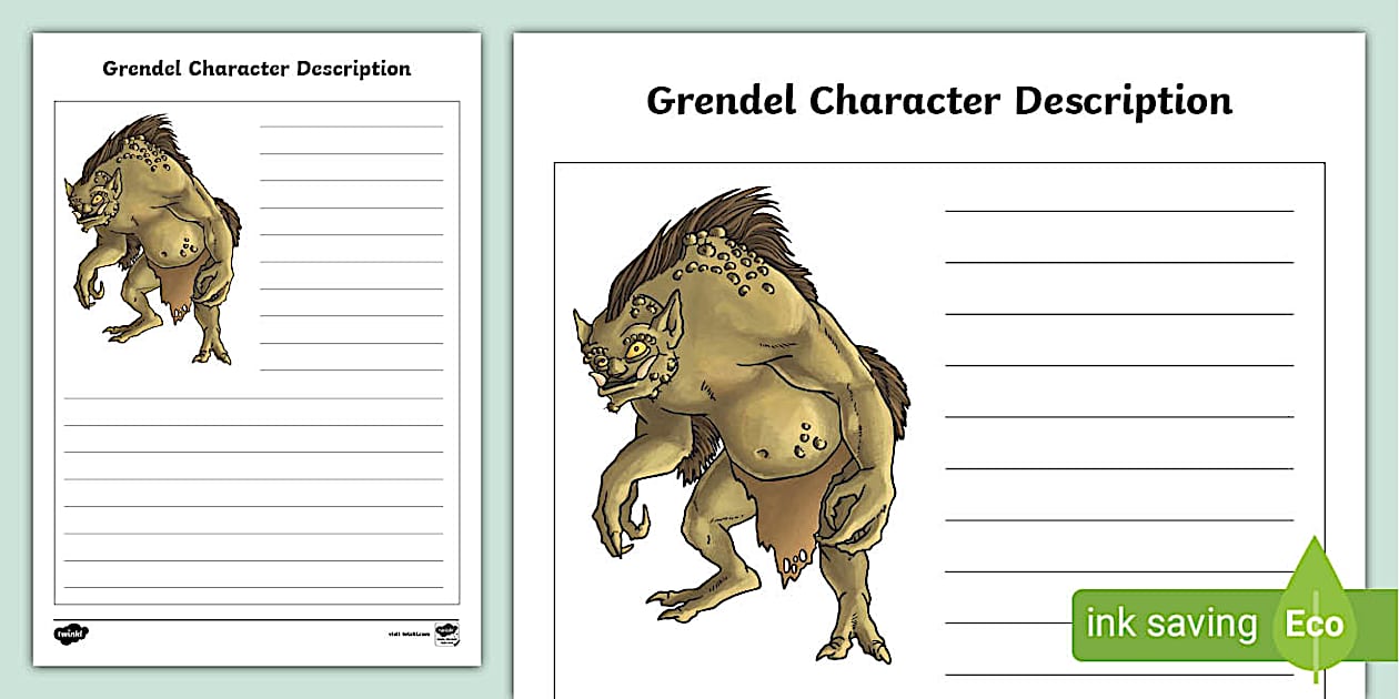 Grendel Description Activity Sheet (teacher made) - Twinkl