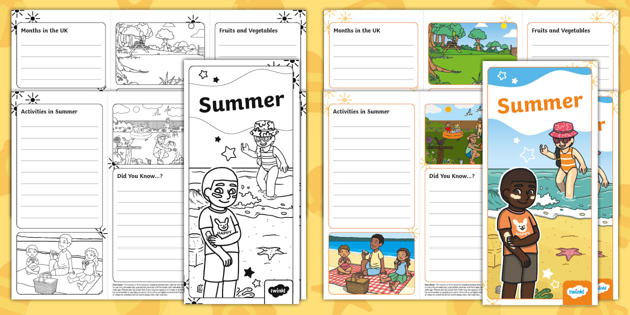 Summer Leaflet Template - Twinkl Writing Frames - Twinkl