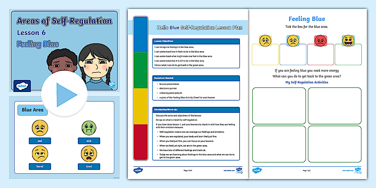 OT: Areas of Self-Regulation Lesson 6: Feeling Blue - Twinkl