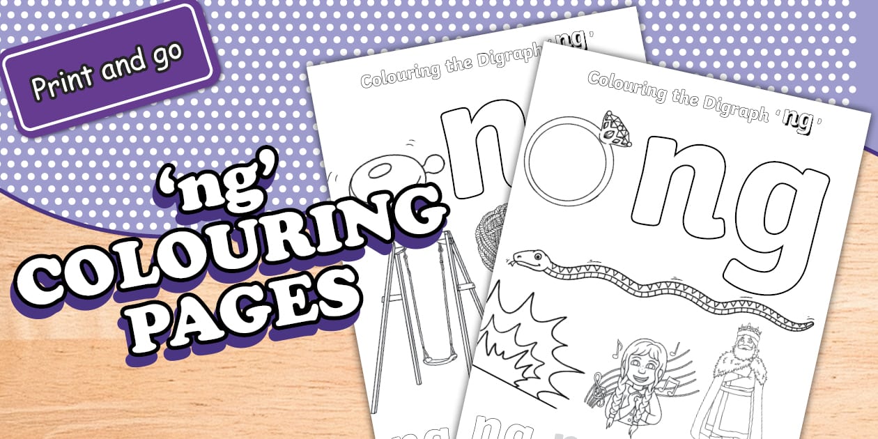 * NEW * 'ng' Colouring Pages