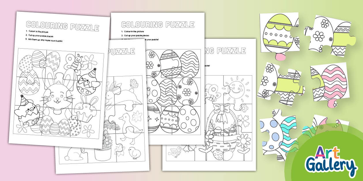 Easter Colouring Puzzle (teacher made) - Twinkl