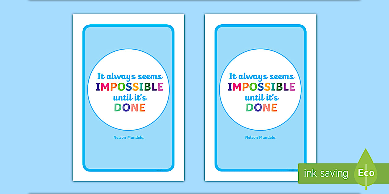 👉 It Always Seems Impossible Until Its Done Motivational IKEA Tolsby ...