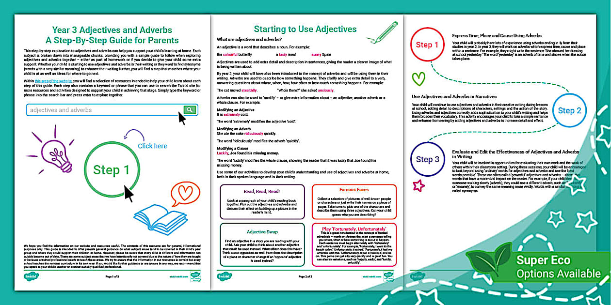 Year 3 Adjectives and Adverbs: A Step-by-Step Guide Parents