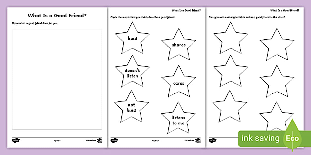 Editable What is a Good Friend? Worksheet (professor feito)