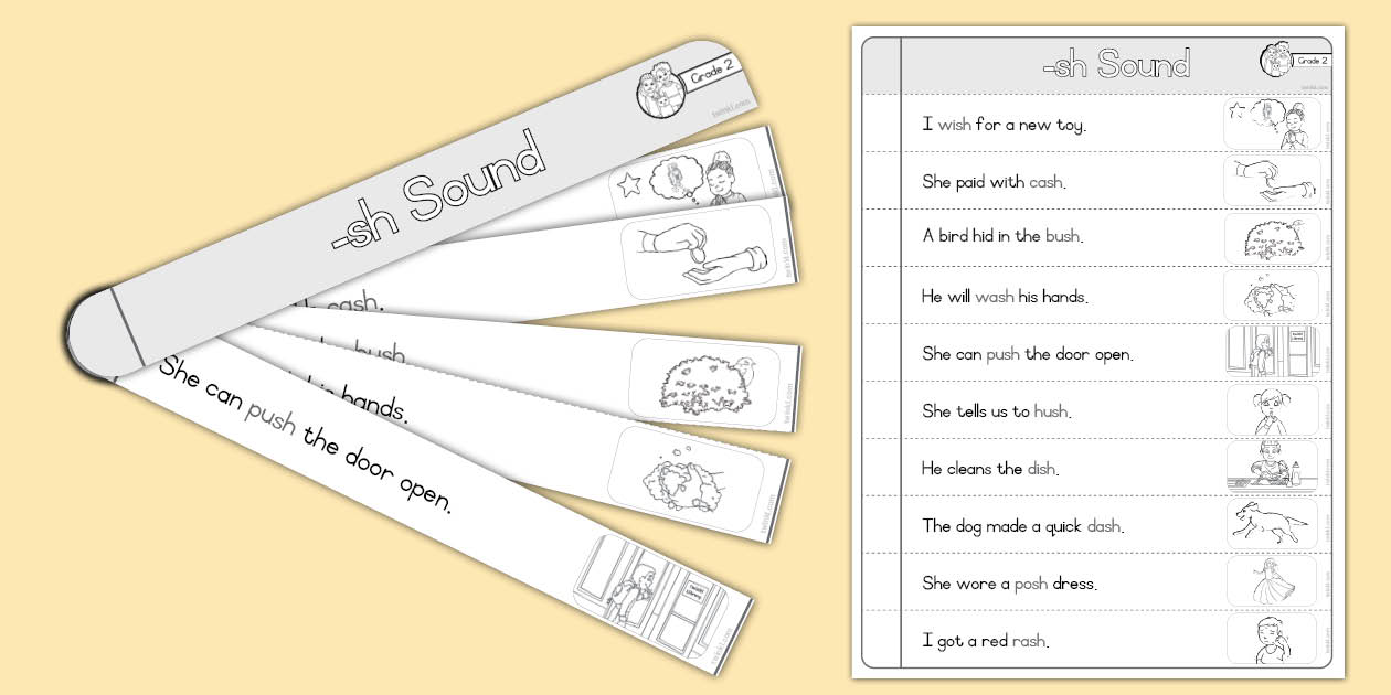 Grade 2 Phonics Reading Strips -sh