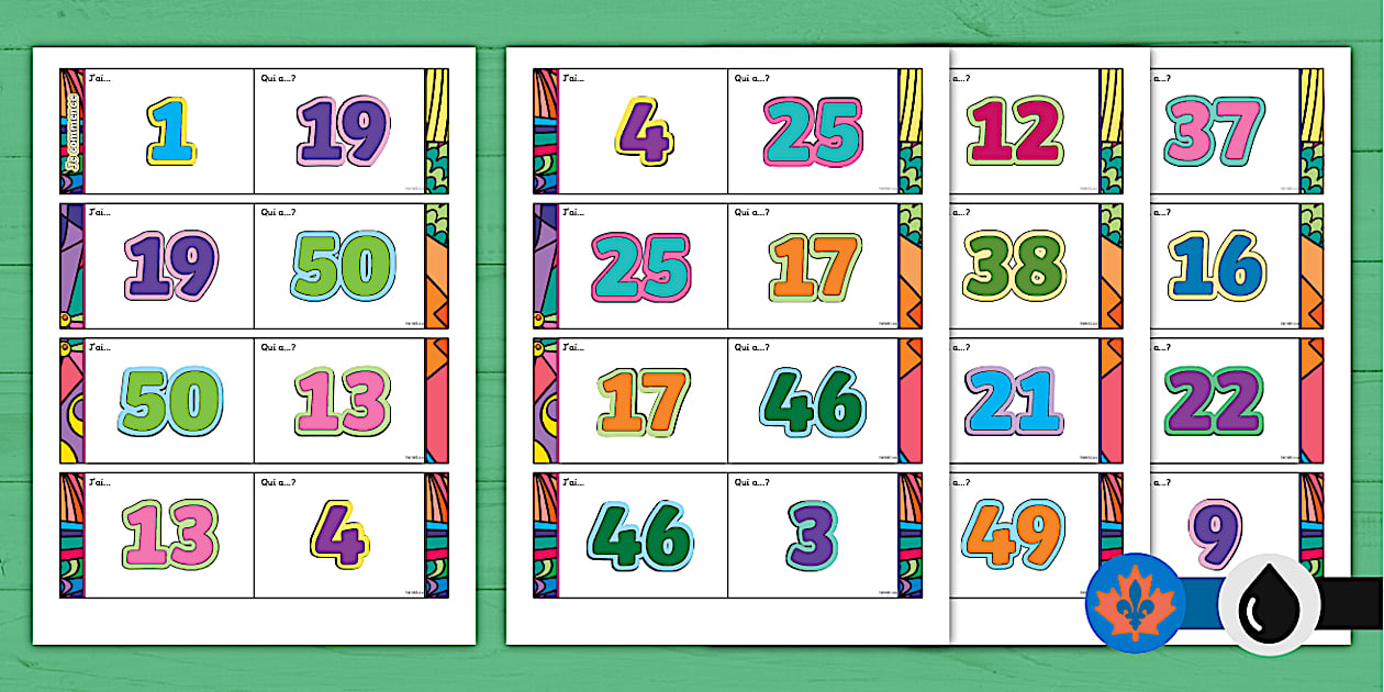 French Numbers 1-50 Worksheet | Twinkl (teacher made)
