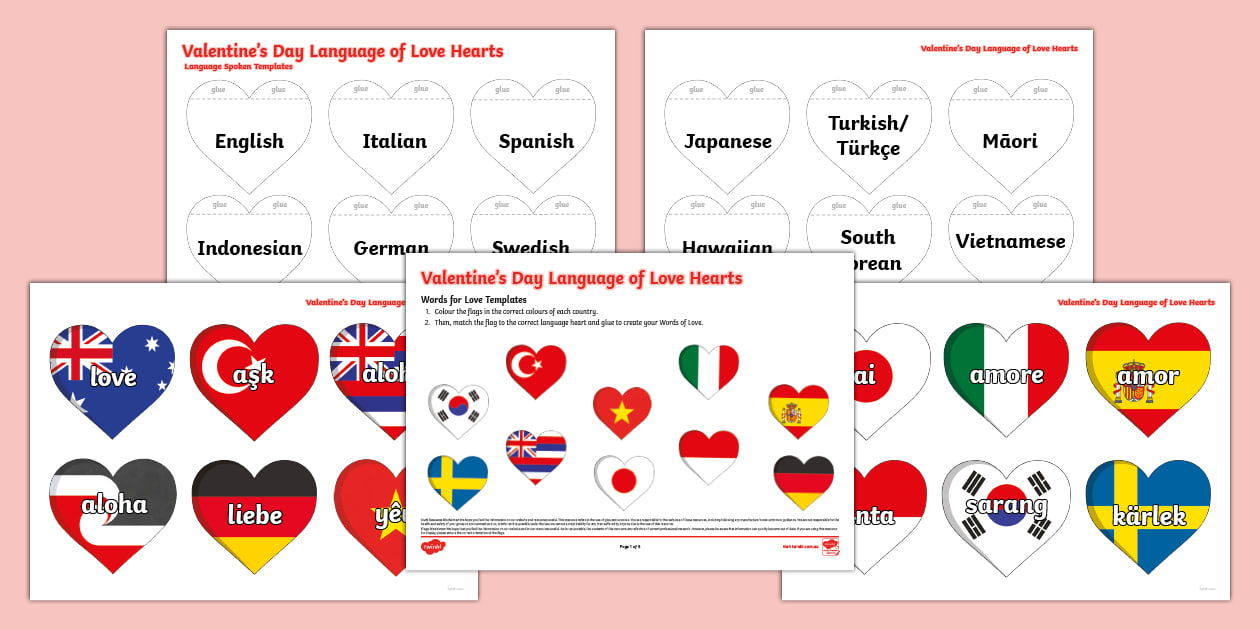 Valentine’s Day MFL Activity | Love In Different Languages