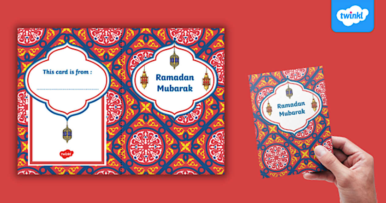 Editable Greeting card for the holy month of Ramadan