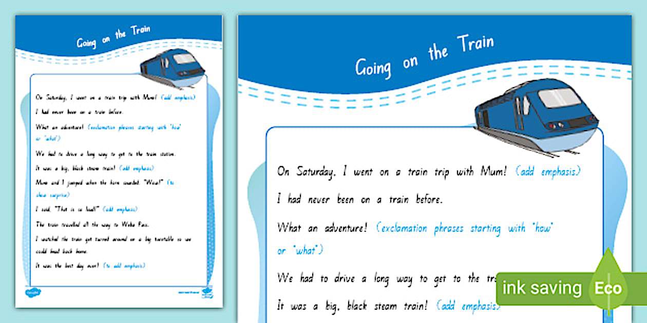 Written Language Features: Exclamation Marks Exemplar Text