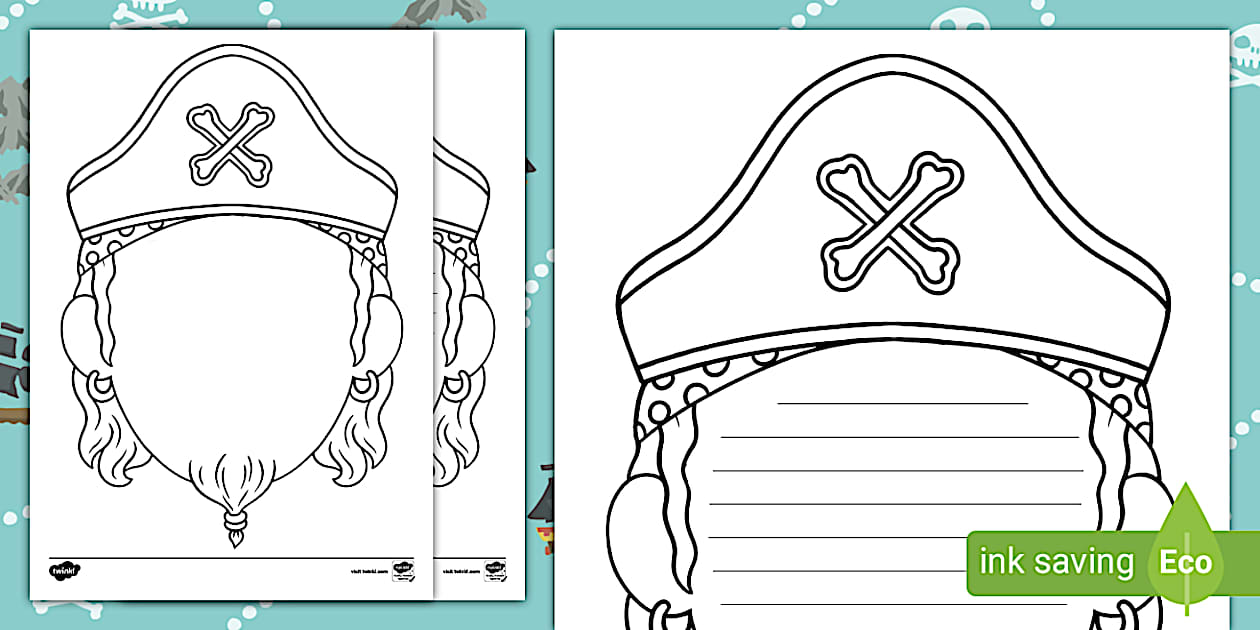 Pirate Writing Template (teacher made) - Twinkl