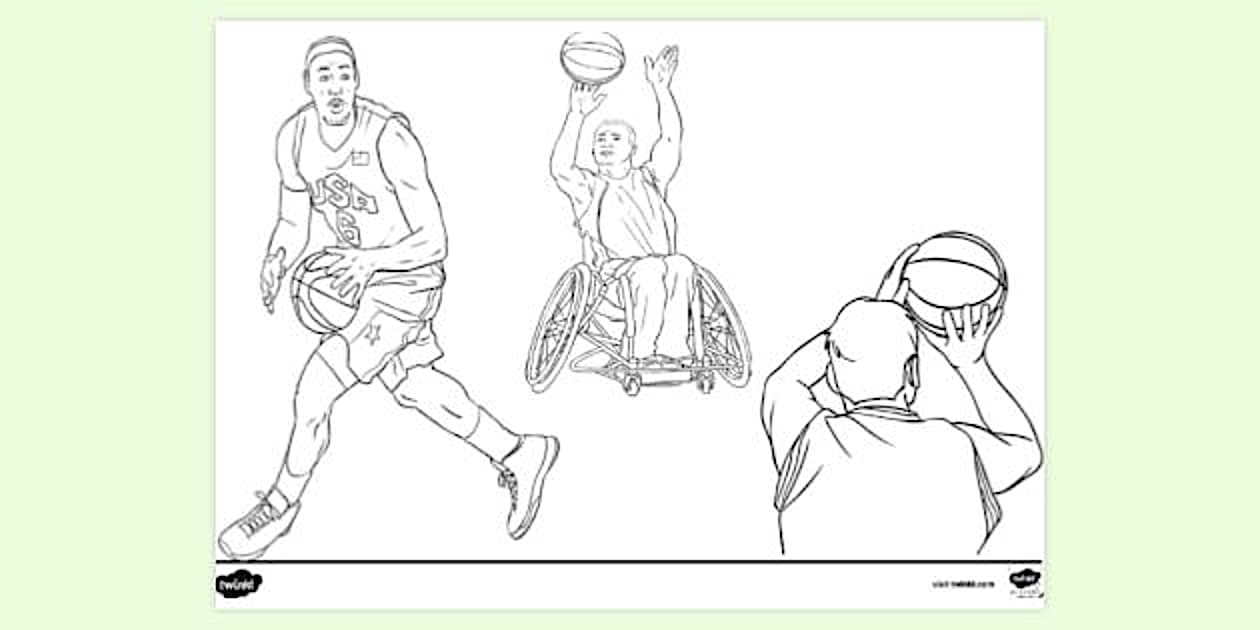 Basketball Players Colouring Page | Colouring Sheets