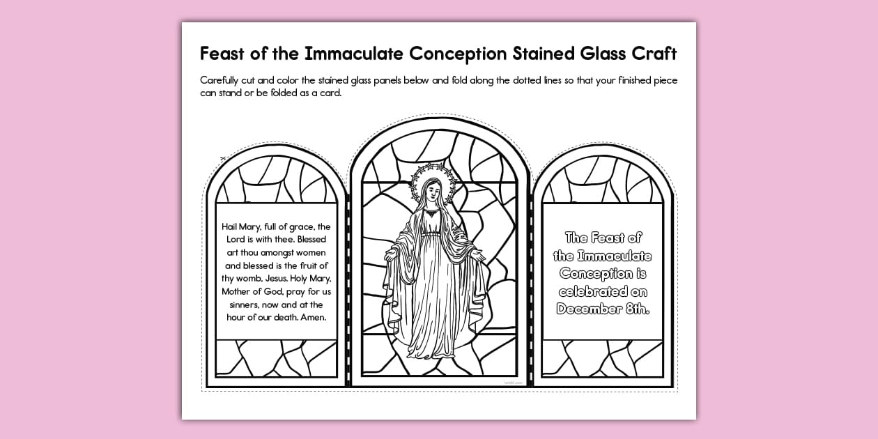 Feast of the Immaculate Conception Stained Glass Craft