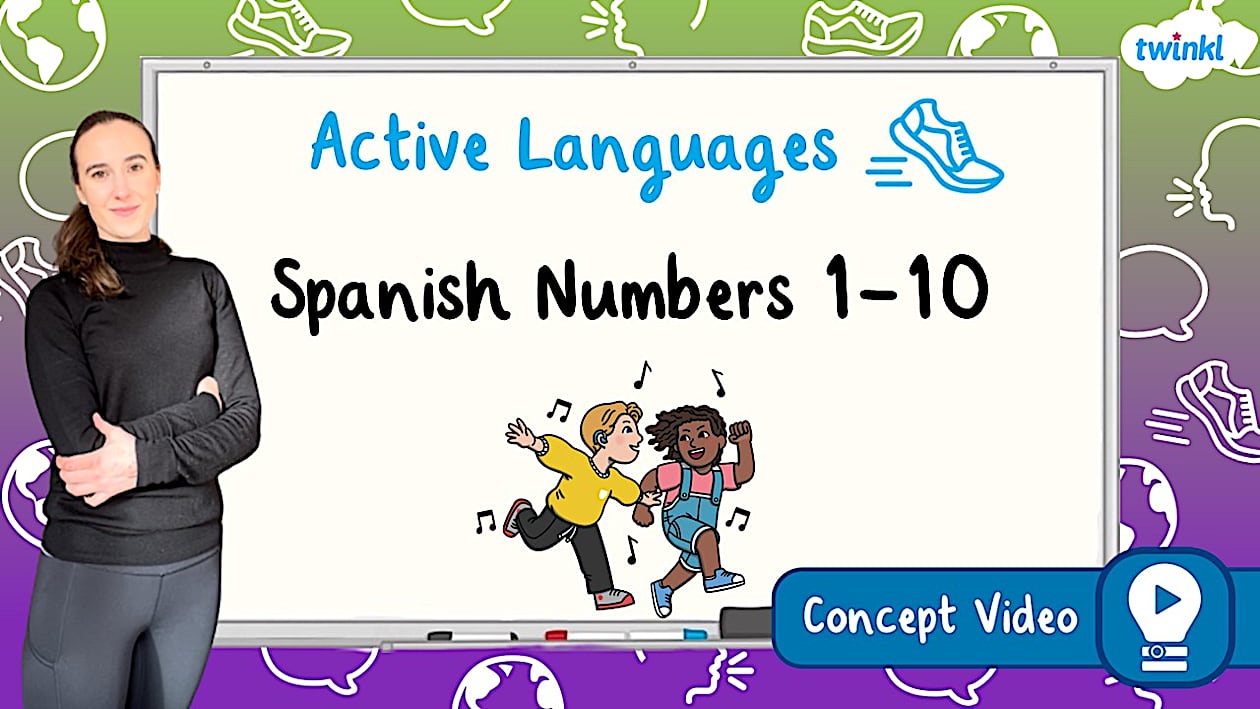 👉 Numbers 1-10 in Spanish | Active Languages Concept Video