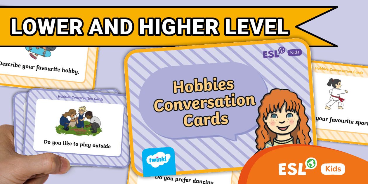 ESL Differentiated Hobbies Conversation Cards [Kids, A1-A2]