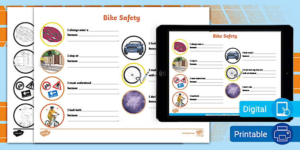 Bike Safety Worksheet (profesor hizo) - Twinkl