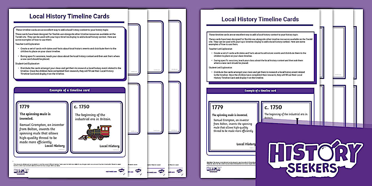 History Seekers: Local History Editable Timeline Cards