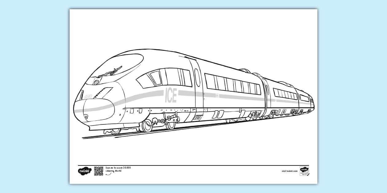 FREE! - Modern Train Colouring Sheet (teacher made) - Twinkl