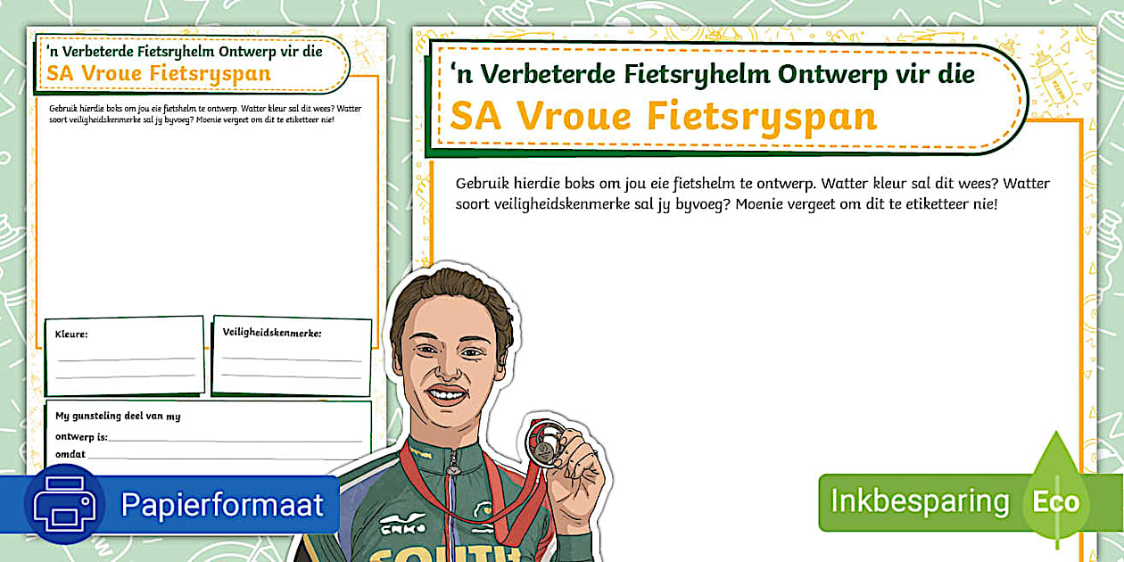 Verbeterde Fietsryhelm Ontwerp vir die SA Vroue Fietsryers