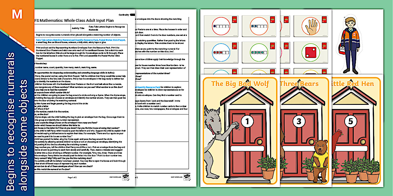 EYFS Maths Fairy Tale Letters Adult Input Plan and Resources
