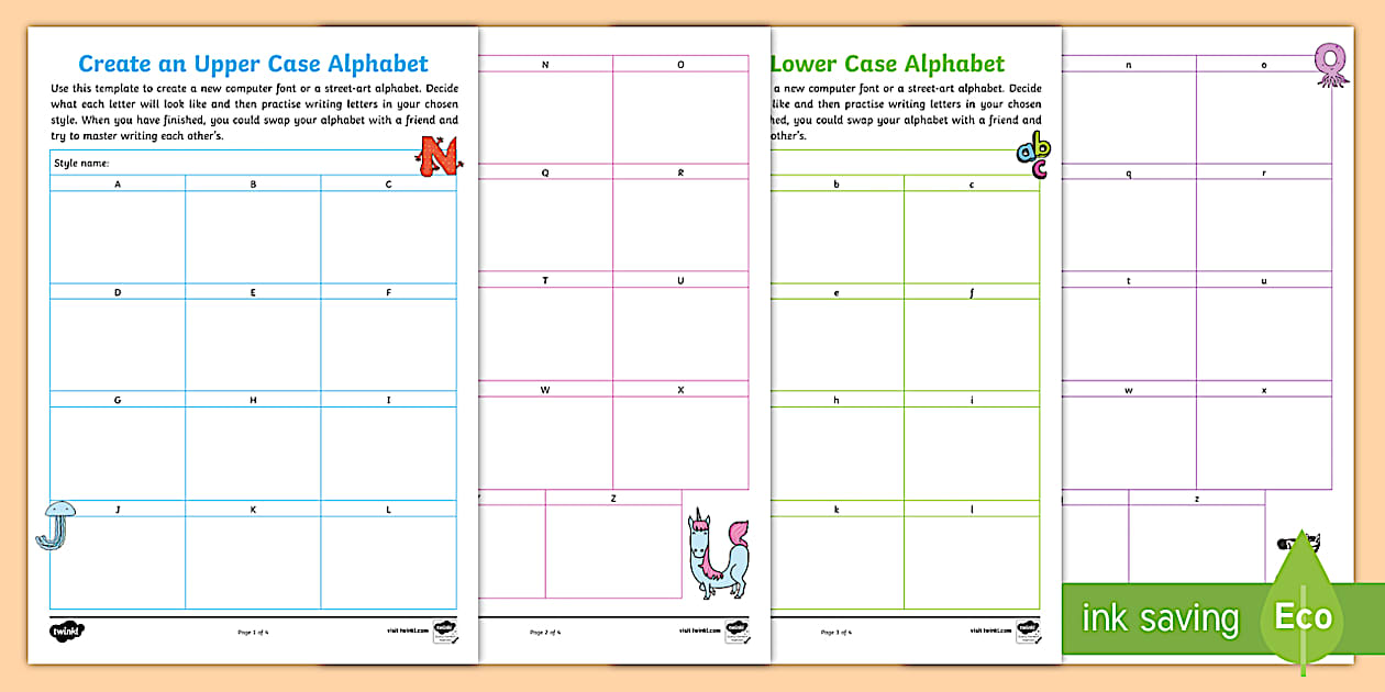 Create an Alphabet Worksheet / Worksheets - Twinkl