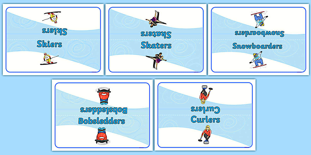 Editable Winter Sports Table Signs (teacher made) - Twinkl