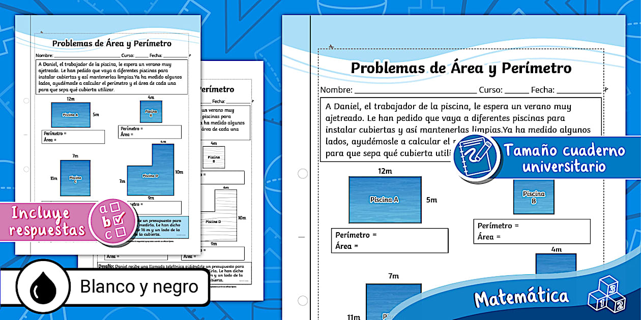 Área y Perímetro | Matemáticas | Problemas | 4° básico