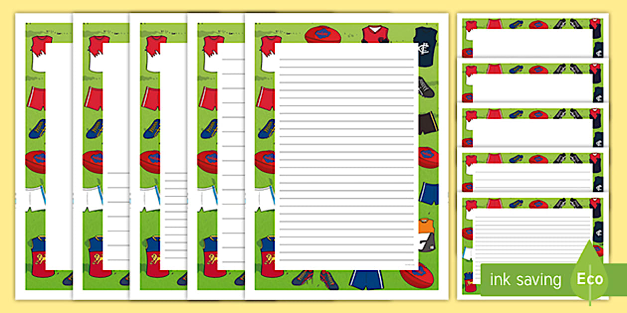 Editable AFL-Themed Page Borders (teacher made) - Twinkl